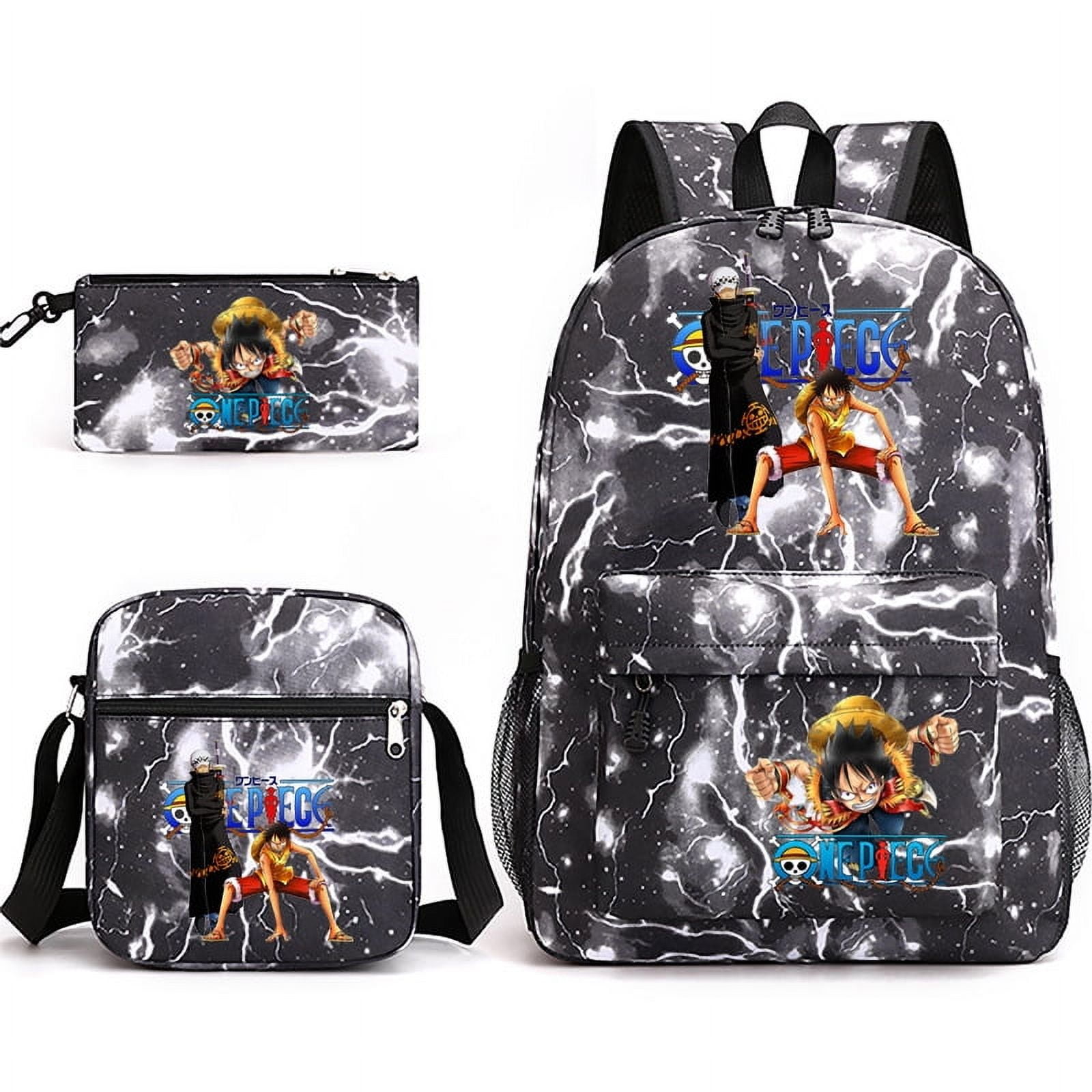 ON-E PIECE Cartoon 3 Piece Backpack Anime Knapsacks Game Day Packs ...