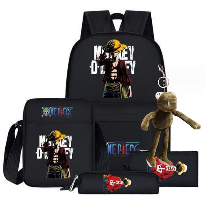 ON-E PIECE Cartoon 4 Piece Backpack Anime Knapsacks Game Day Packs ...