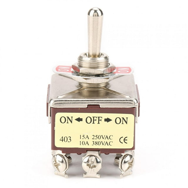 ON/OFF/ON 3 Position Toggle Switch 4PDT 12 Pin 12mm 15A/250VAC 10A ...