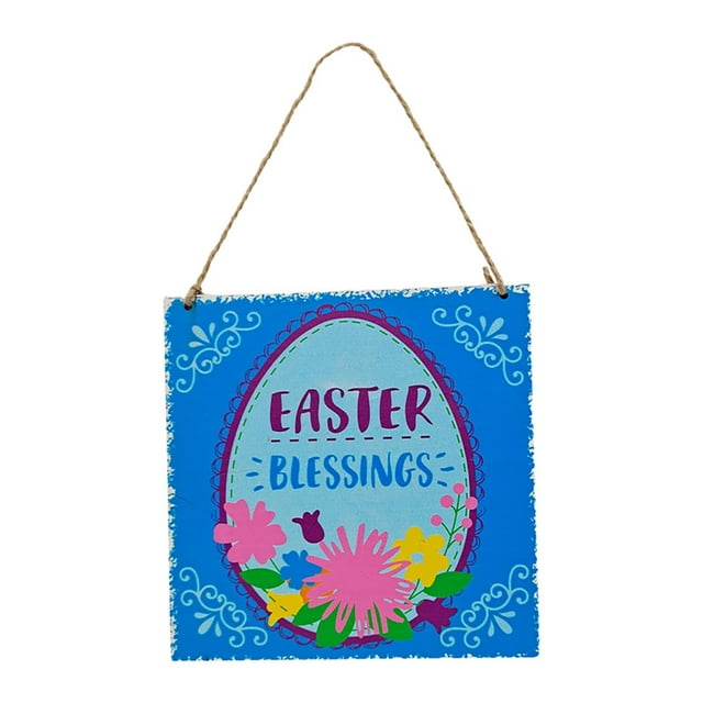 ON SALE! Loyerfyivos Colorful Happy Easter Door Sign Plaque, Hello ...