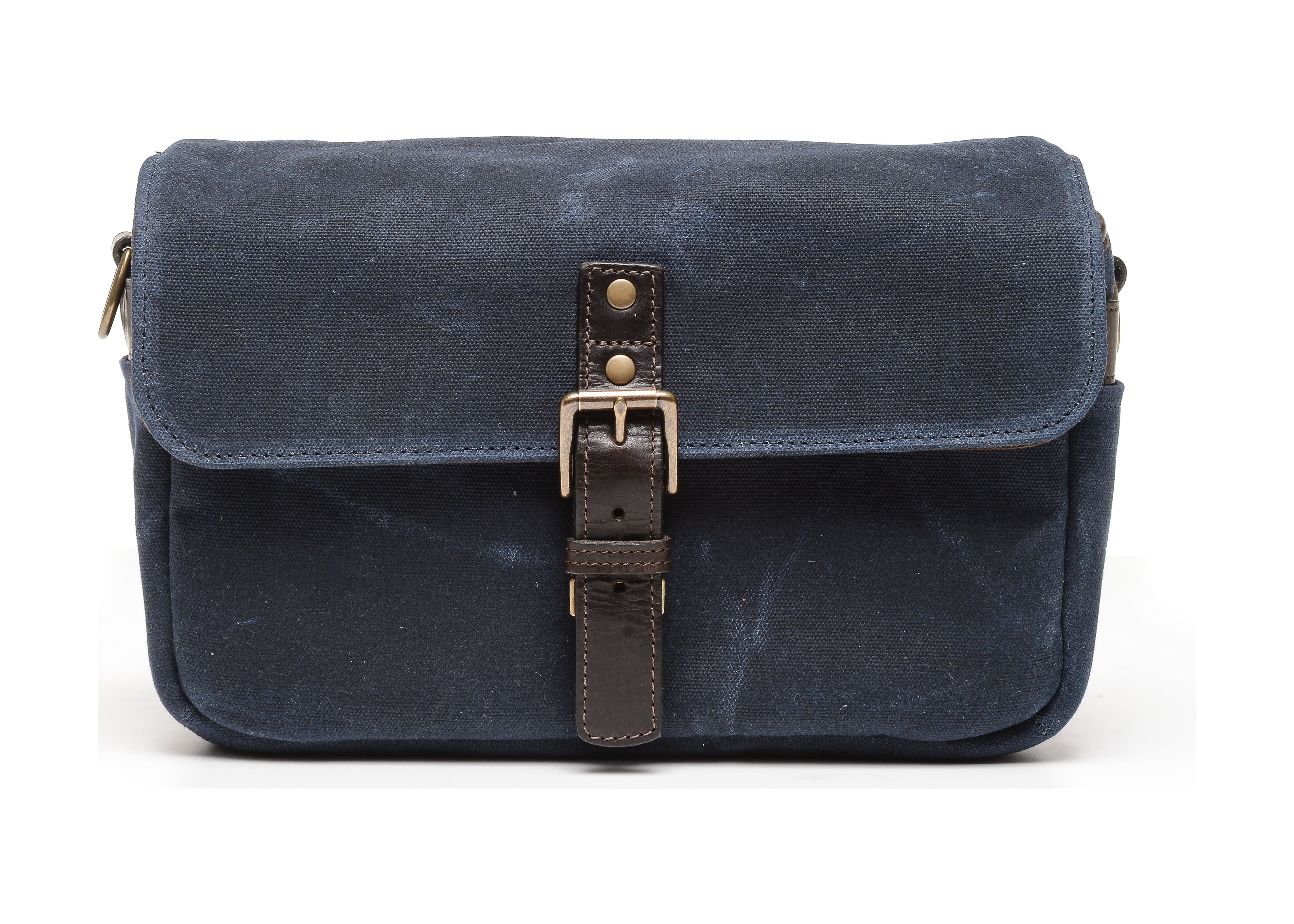 ONA The Bowery Leather/Waxed Canvas Camera Messenger Bag, Oxford Blue ...