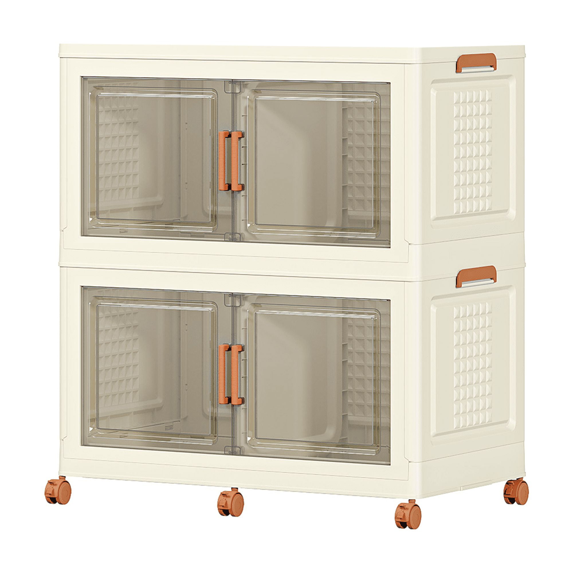 ONAIL 150QT 2-Tier Plastic Storage Bins with Lid, Collapsible Stackable Storage Containers with ...