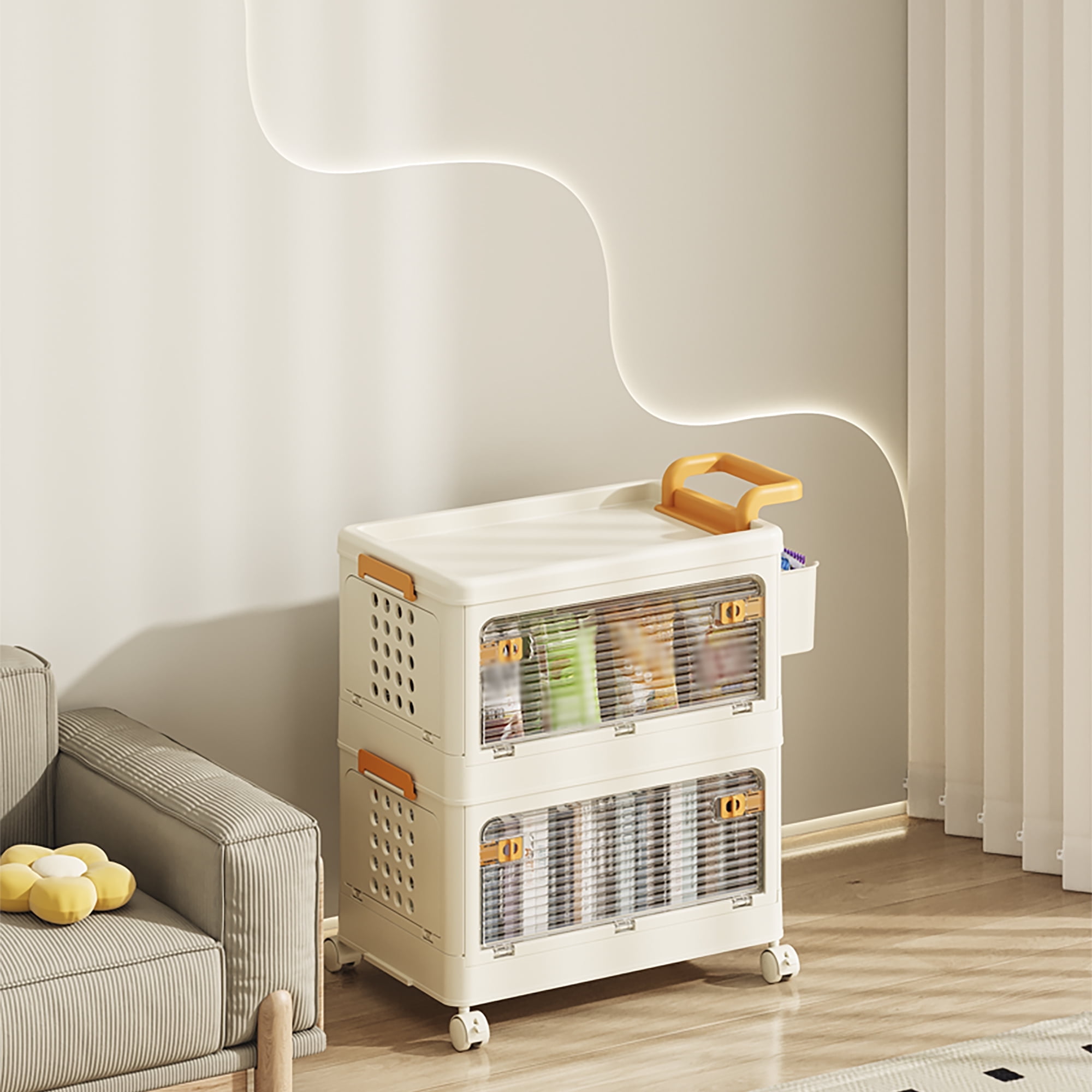 ONAIL 80QT/20Gal 2-Tier Stackable Plastic Storage Bins with Organizer ...