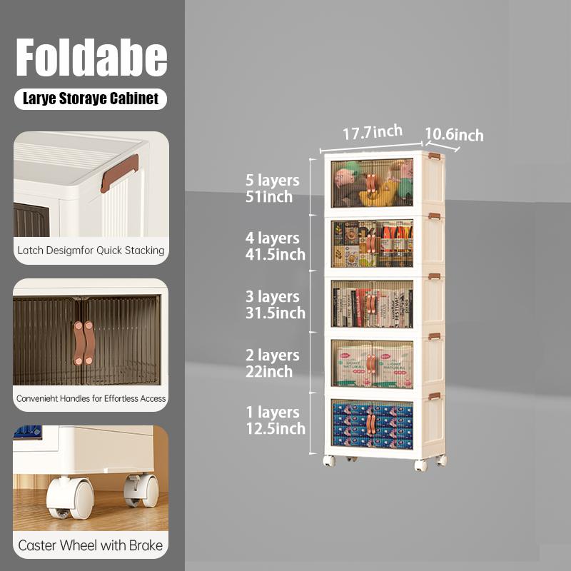 ONAIL Foldable Storage Bins 128QT with Lid, Magnetic Doors & Lockable ...