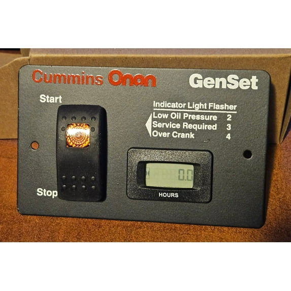 ONAN SILENT REMOTE START SWITCH & DIGITAL HOUR METER 12Volt GAS LP ...