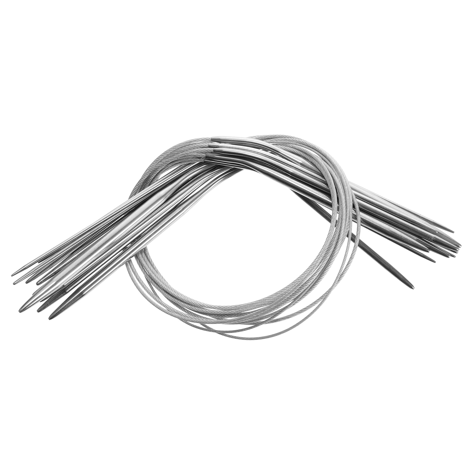 ONAPARTER 11 Pcs Stainless Steel Ring Needle Circular Knitting Needles ...