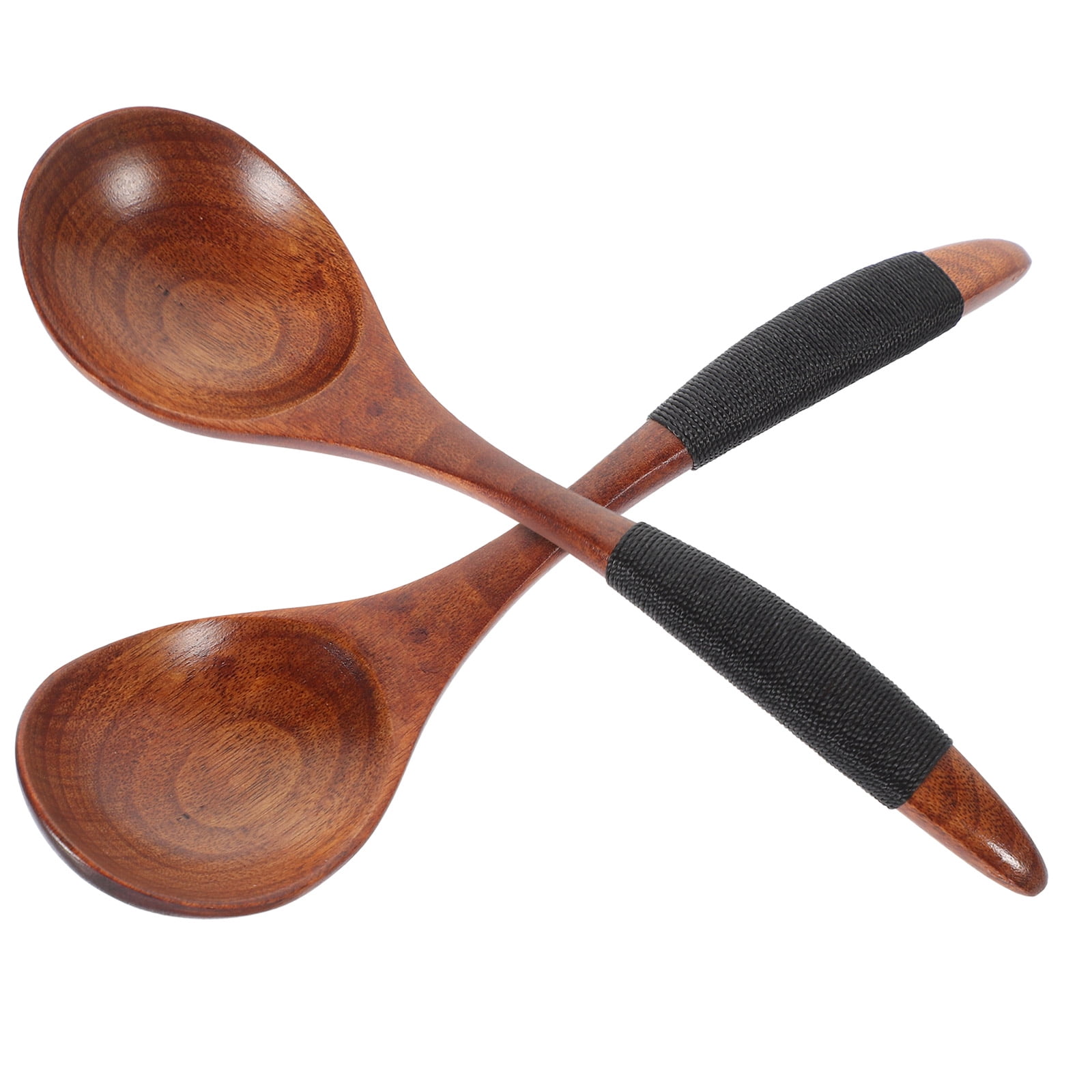 ONAPARTER 2 Pcs Wooden Rice Spoon Coffee Scoop Soup Spoons Food ...