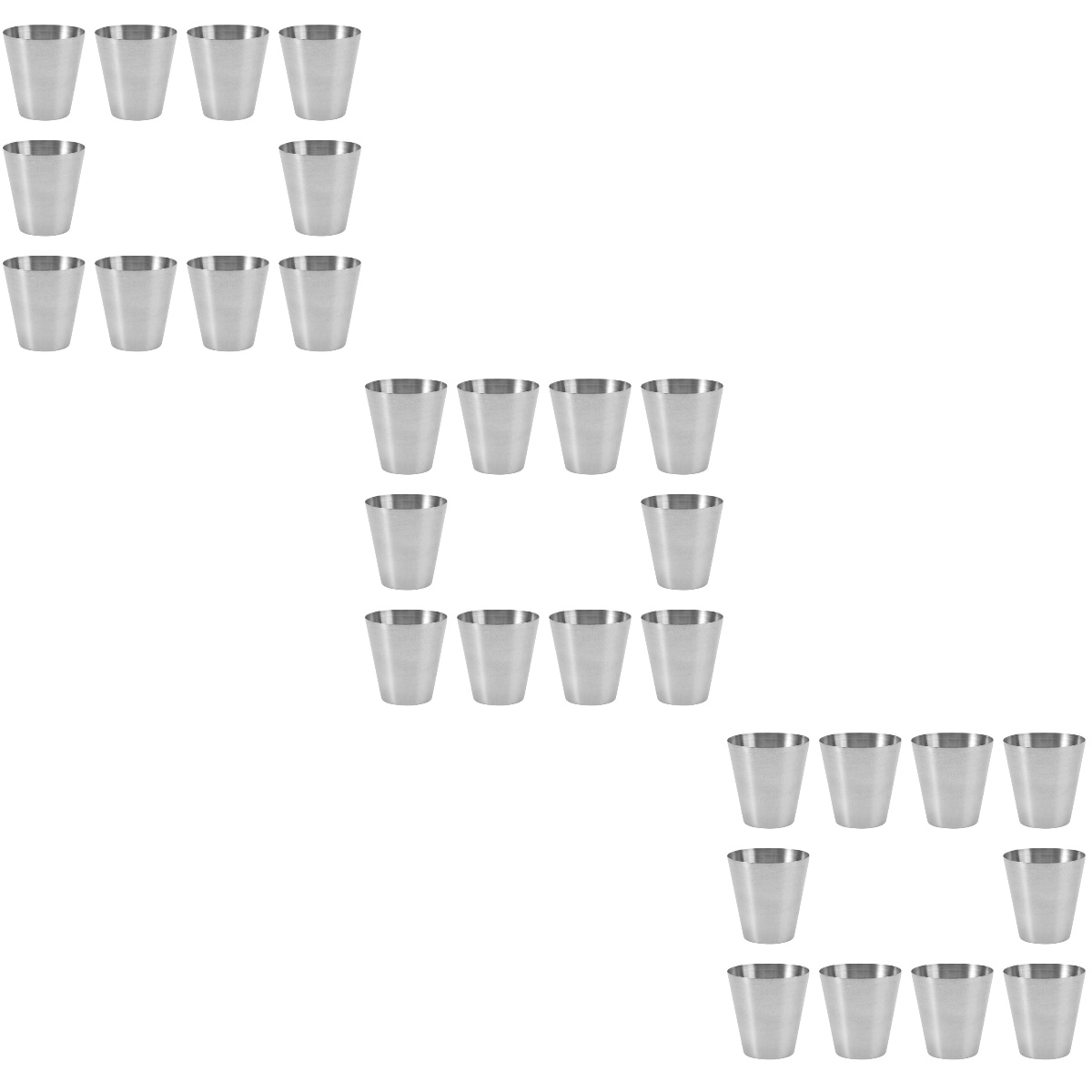 ONAPARTER 30 Pcs Stainless Steel Wine Glass Coffee Mugs Reusable ...