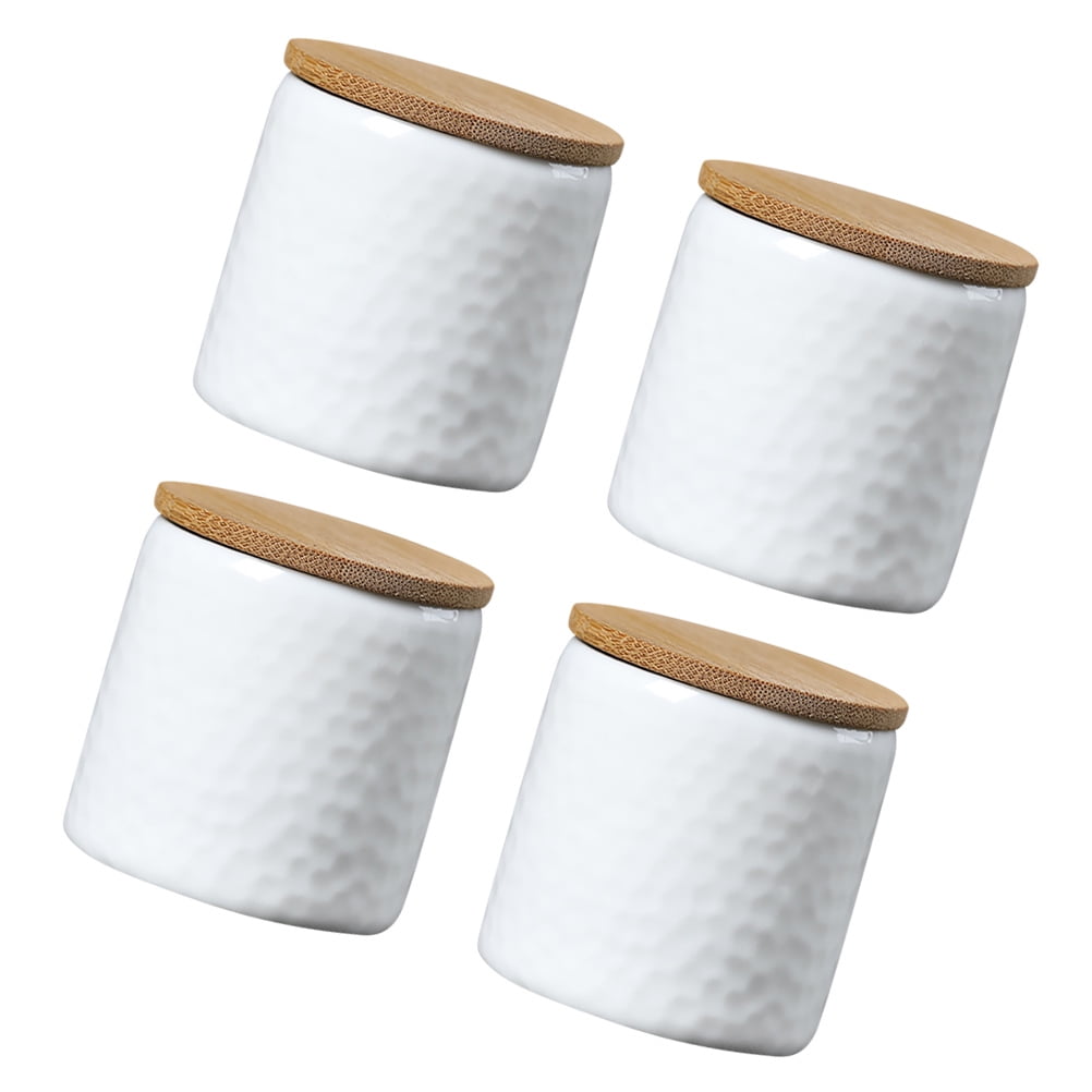 ONAPARTER 4 Pcs Ceramic Storage Tank Candy Jar Tea Seal Mini Jars Container with Lid Snack Food ...