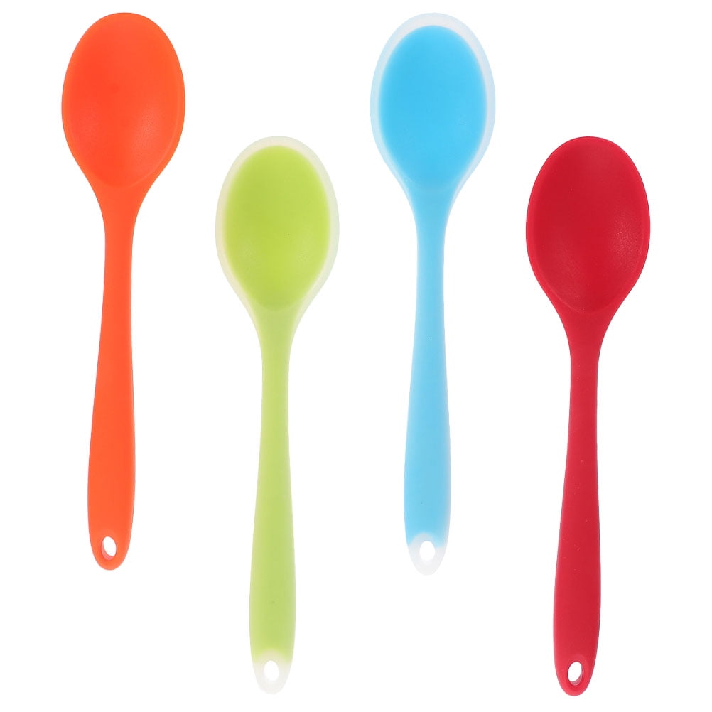 ONAPARTER 4 Pcs Silicone Spoon Household Cooking Rubber Nonstick Spoons ...