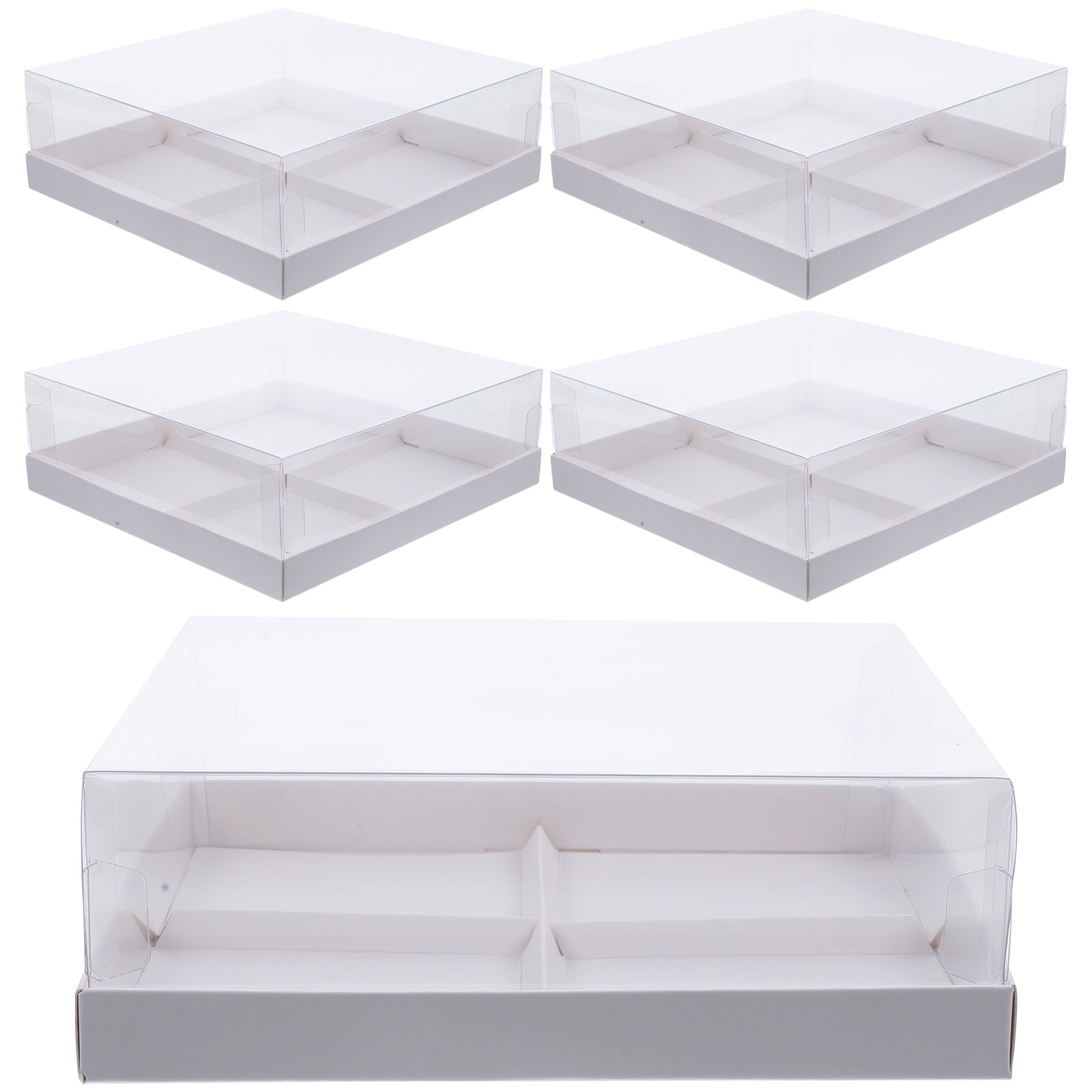 ONAPARTER 5 Pcs Gift Boxes Bakery Pastries Small Cake 4 Compartment ...