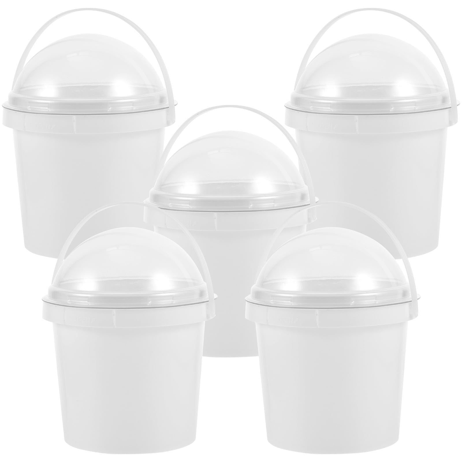 ONAPARTER 5 Pcs Popcorn Bucket Food Containers Cold Drink Plastic Pail ...