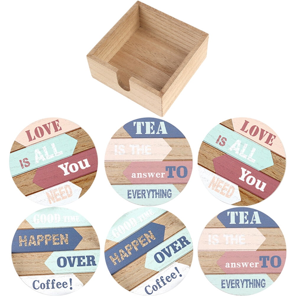 ONAPARTER Coaster Decor Vintage Wooden Coasters For Drinks Farmhouse ...