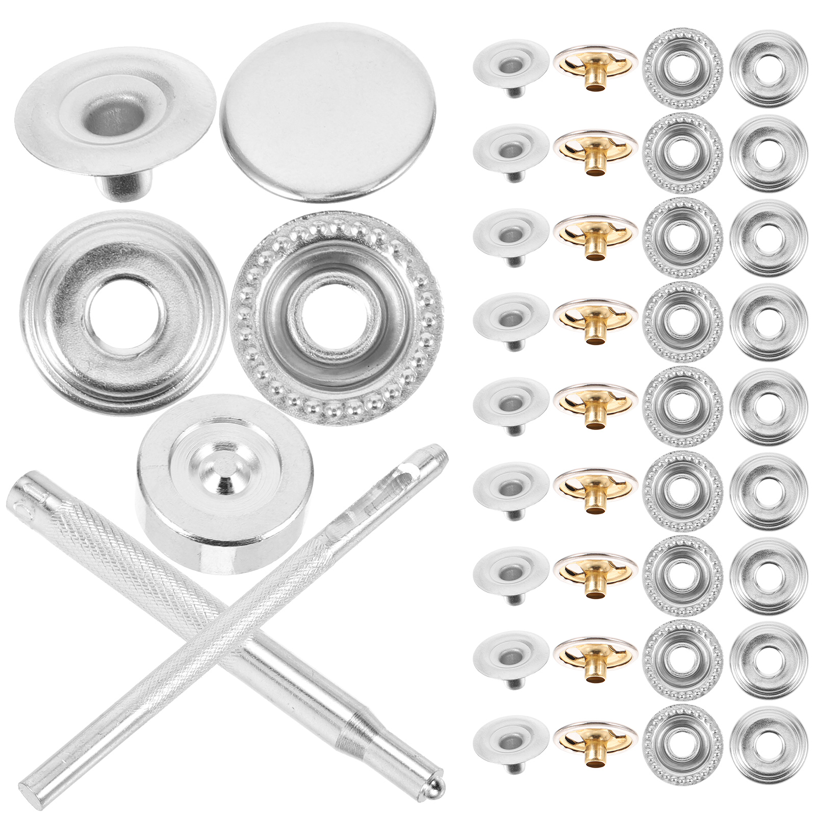 ONAPARTER Metal Snap Button Embellishments No-sew Buttons Clothing ...