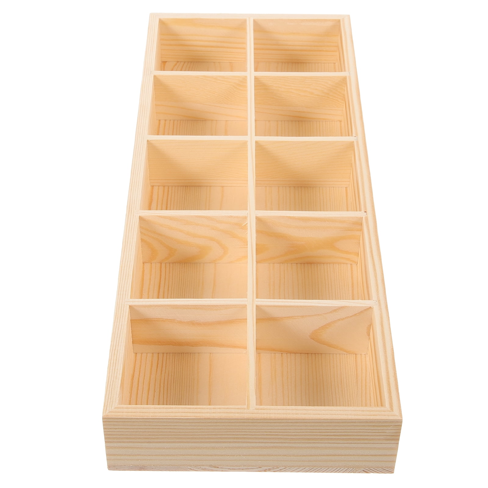 ONAPARTER Wooden Tea Box Tea Bag Holder Kitchen 10 Compartments Sugar ...
