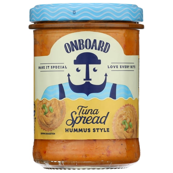 ONBOARD Yellowfin Tuna Spread Hummus Style, 7.1oz Jar, Nuts and Soy ...