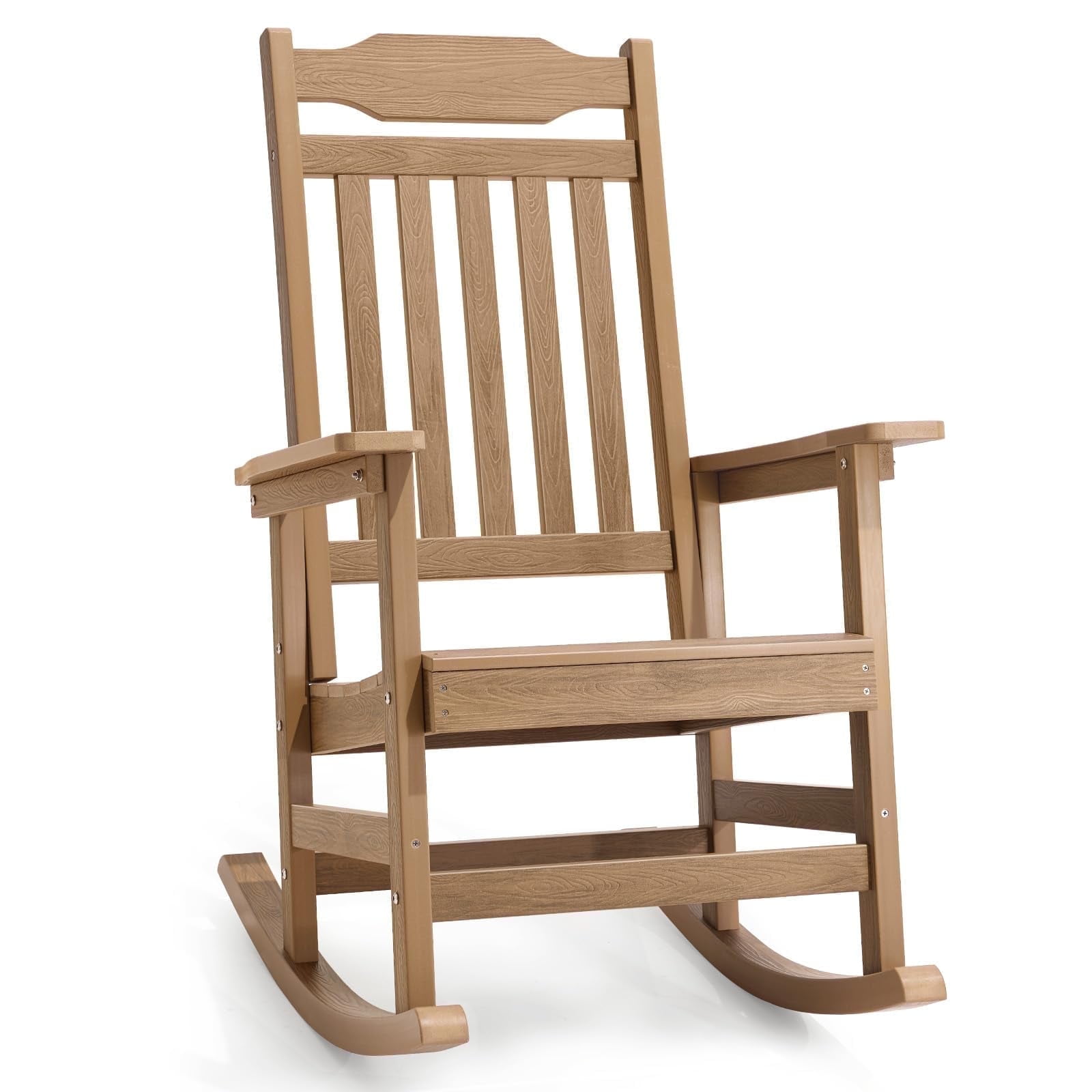 Onbrill Outdoor Rocking Chair, Resistant HDPS Wooden Poly Rocker for ...