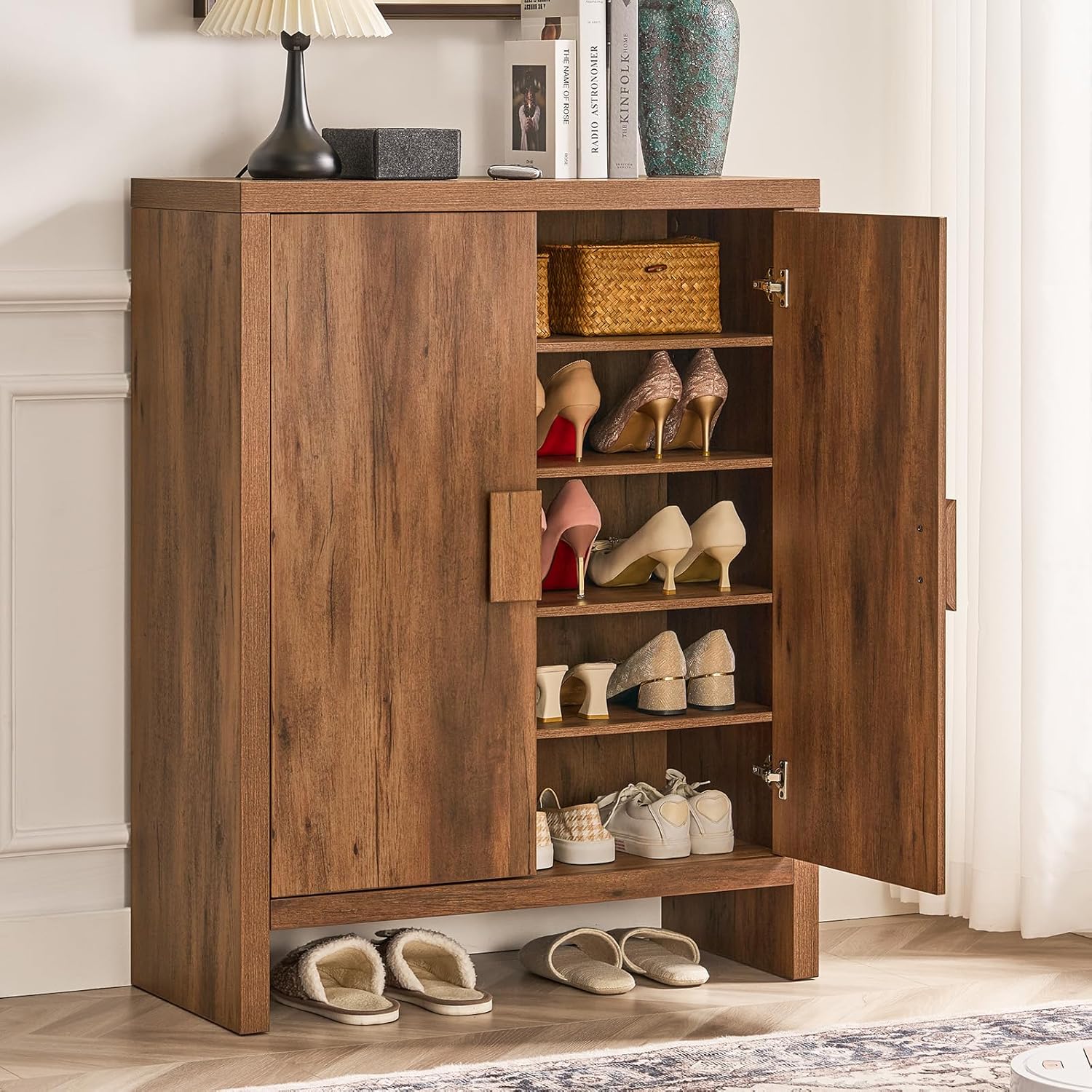 ONBRILL Vantage Shoe Cabinet with Doors & 3 Adjustable Shelves, 6-Tier ...