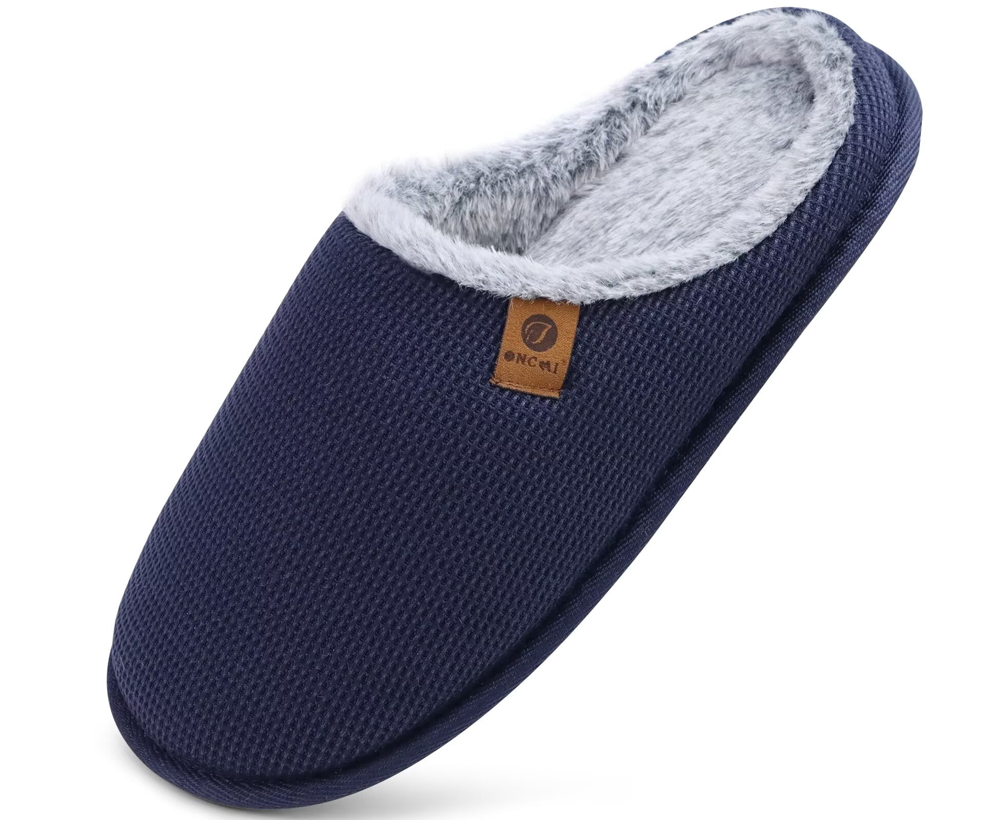 ONCAI Mens Slippers with Cushion Memory Foam Faux Fur High-Density Warm ...