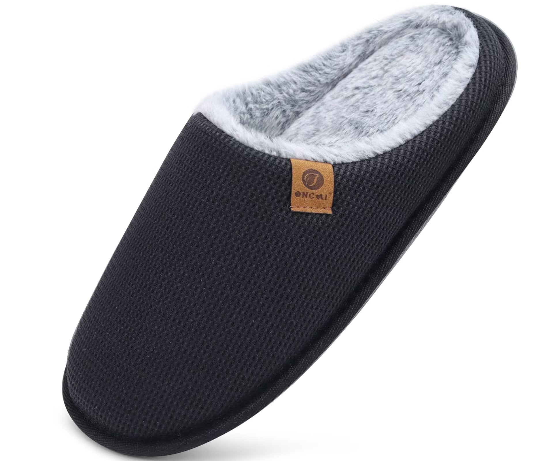 ONCAI Mens Slippers with Cushion Memory Foam Faux Fur High-Density Warm ...