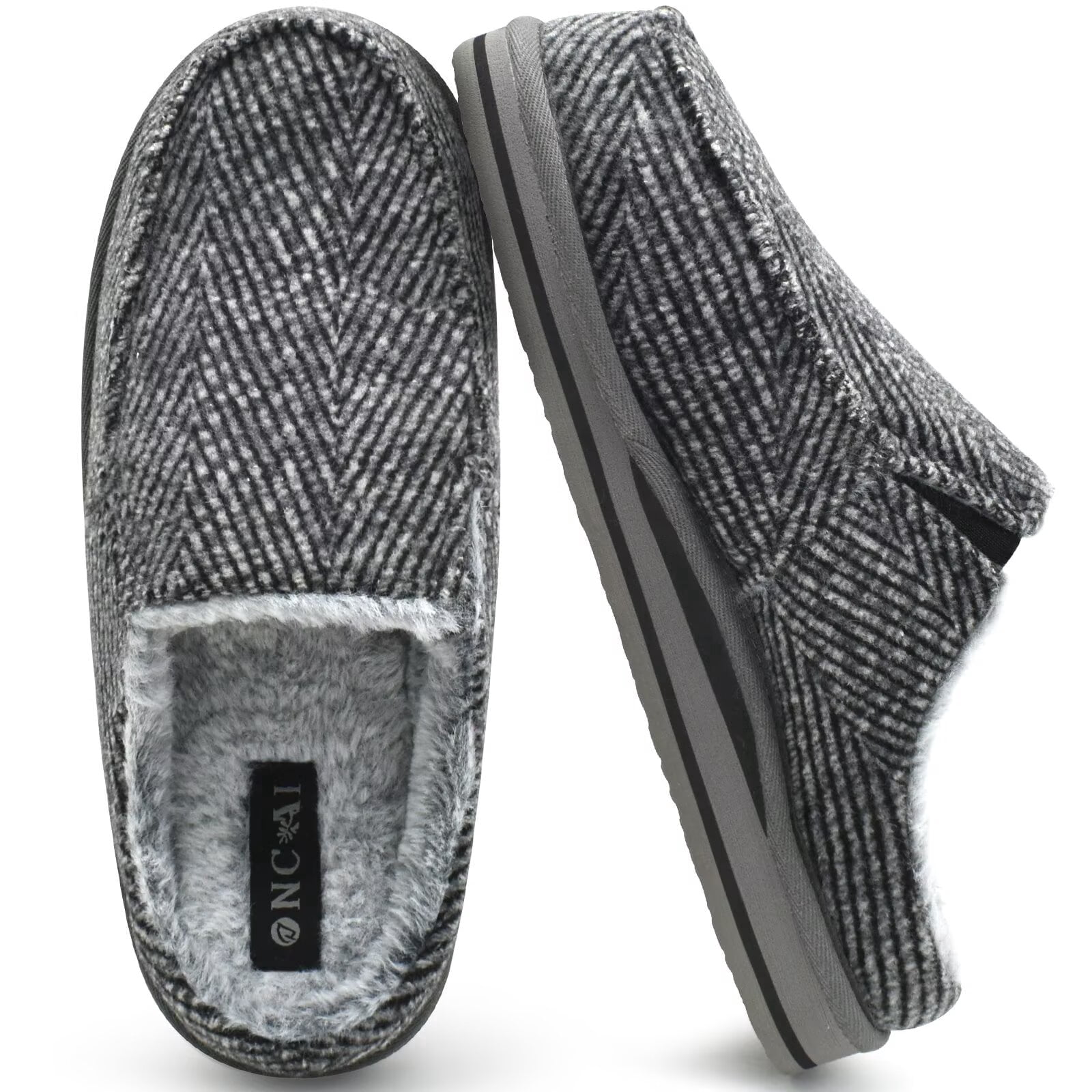 ONCAI Slipper for Men with Arch Support,Cotton-Blend Memory Foam House ...