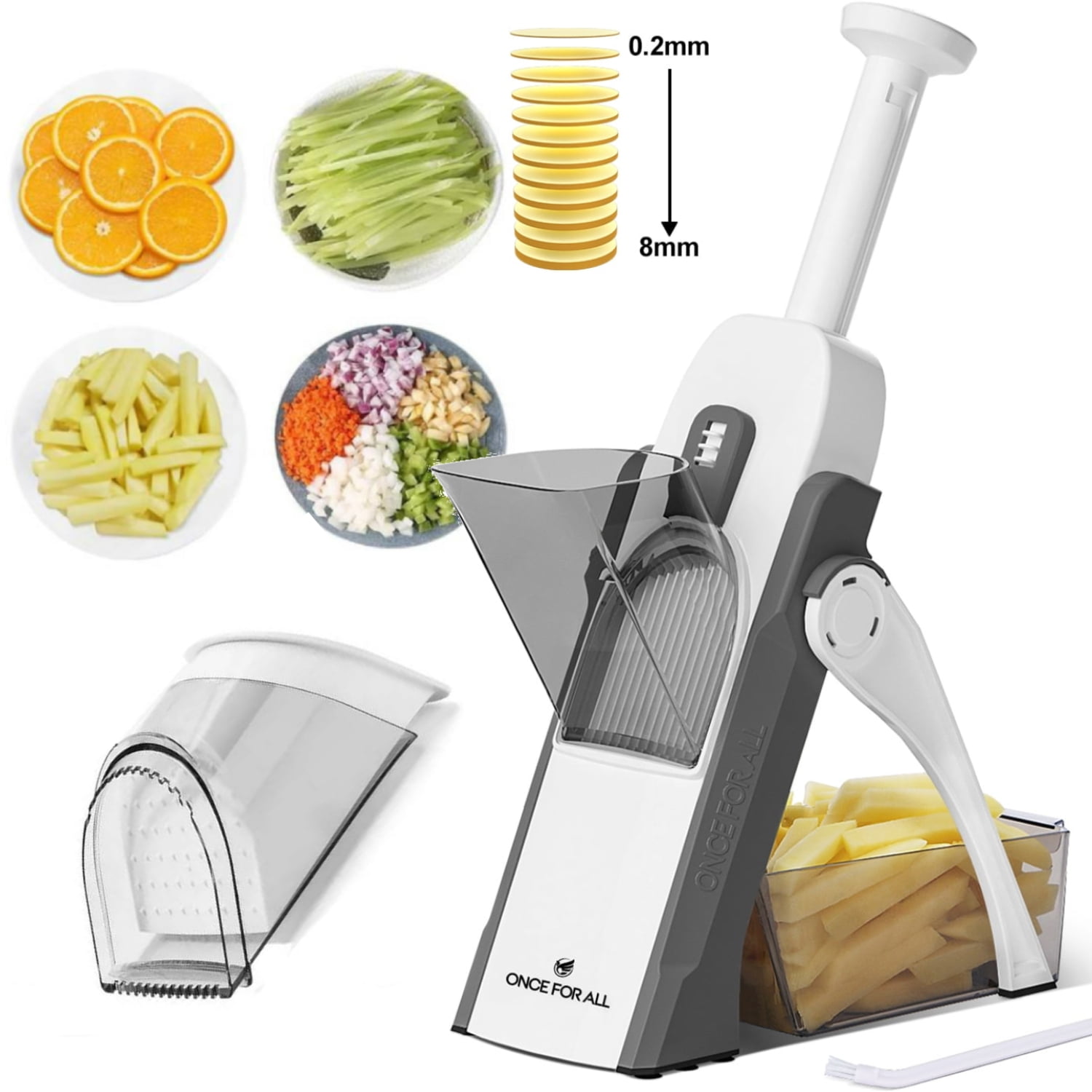 ONCE FOR ALL Foldable Vegetable Slicer and Chopper, Safe Mandoline Food ...