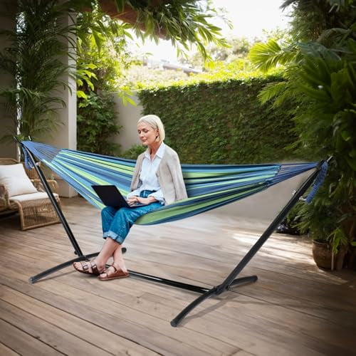ONCLOUD 550 LBS Capacity Double Hammock with Stand Included with ...