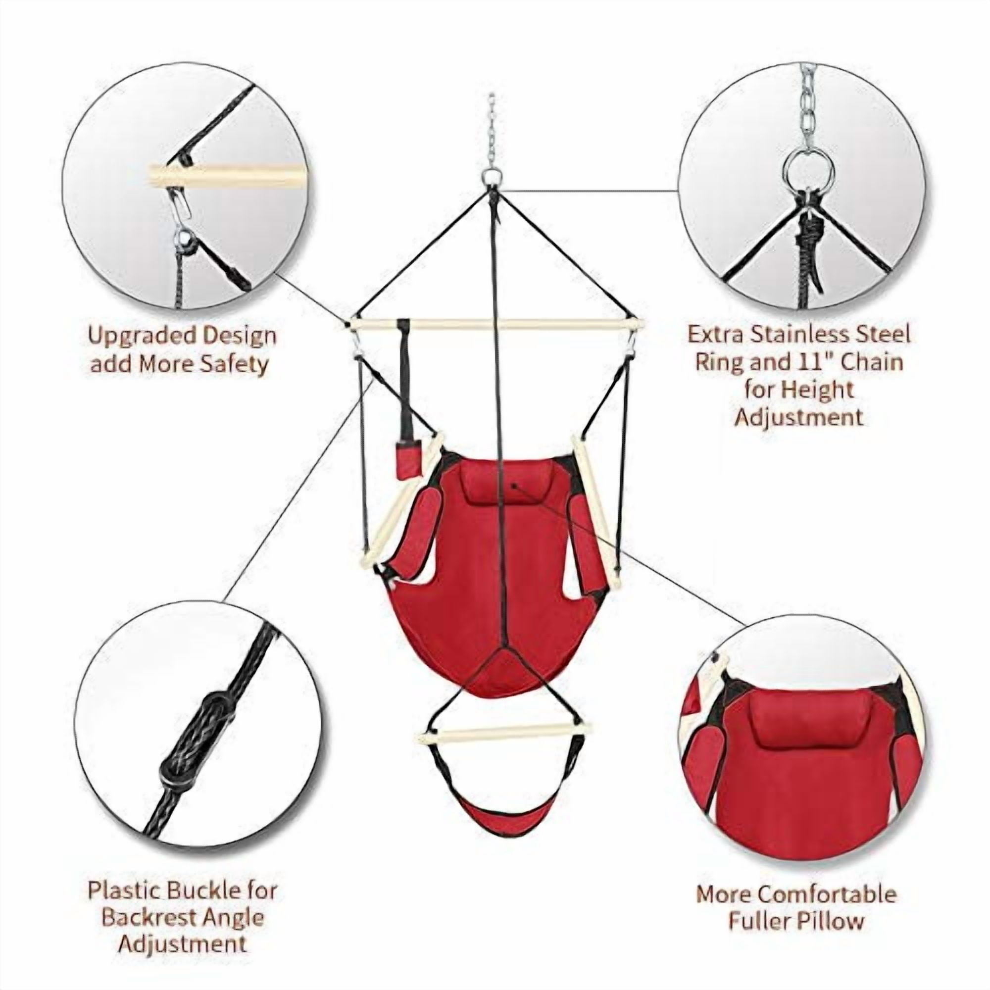 ONCLOUD Upgraded Unique Hammock Hanging Sky Chair, Air Deluxe Swing ...