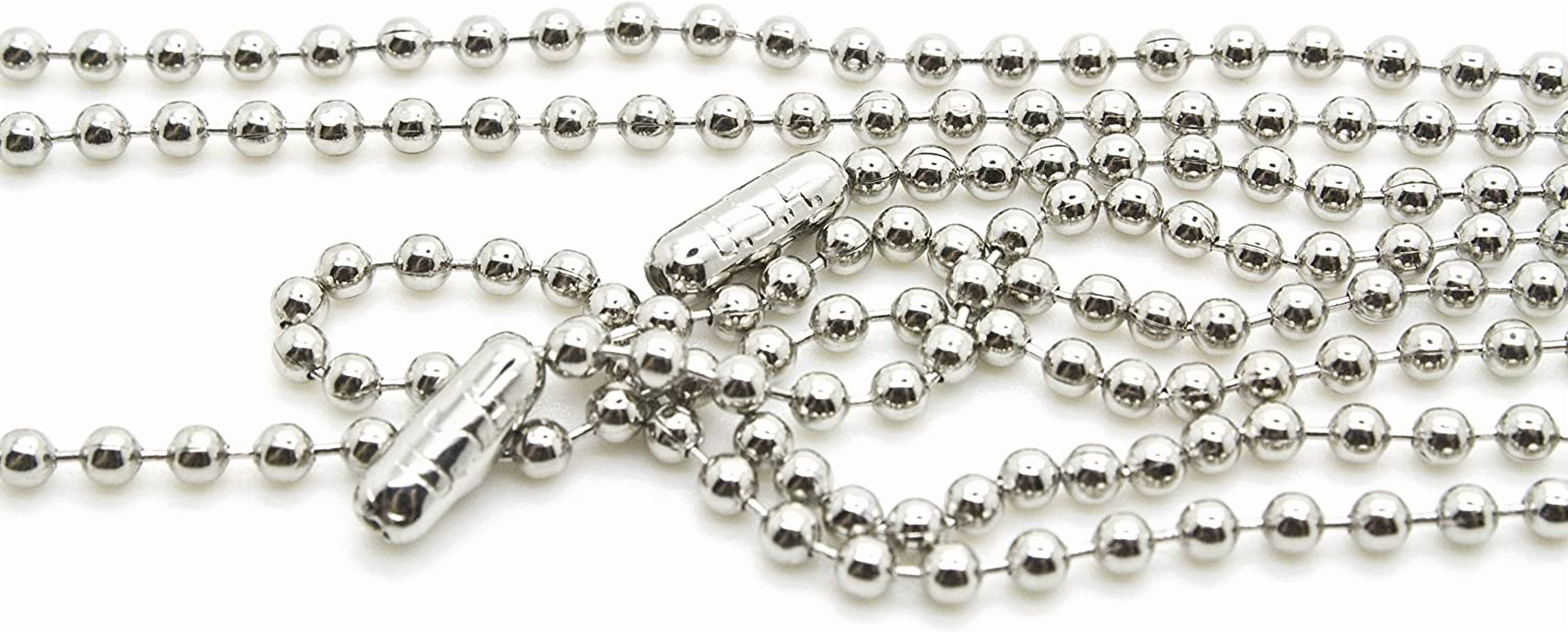 ONDEPOT 30 inch Spec Nickel Plated 2.4mm Ball Chain Necklaces - pack of ...