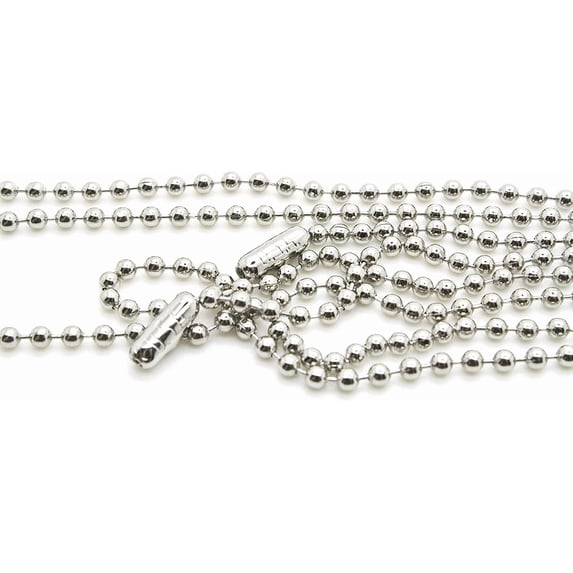 ONDEPOT 30 inch Spec Nickel Plated 2.4mm Ball Chain Necklaces - pack of ...