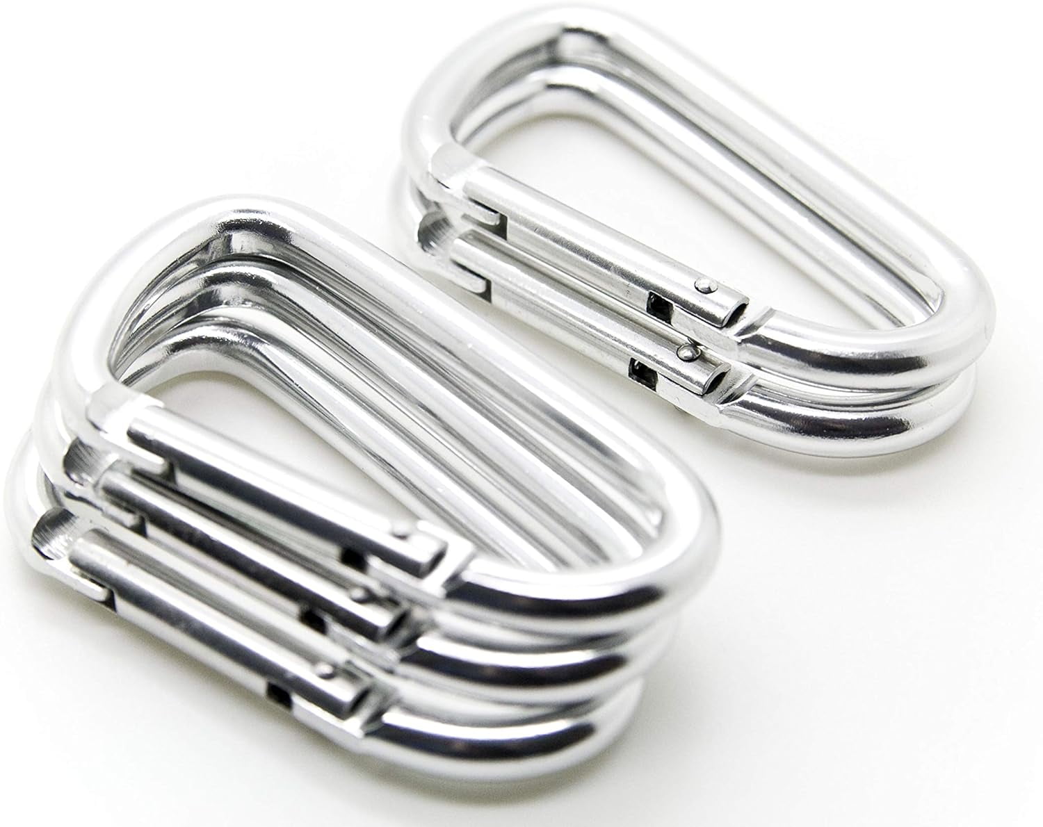 ONDEPOT 50 Pack of 3 Carabiner Spring Belt Clip Lot Snap Key Chain 75mm ...