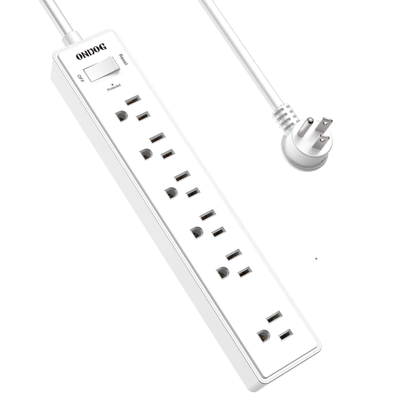 ONDOG Power Strip Surge Protector, 6 Outlets, 1680 Joules, 6 Ft Flat ...