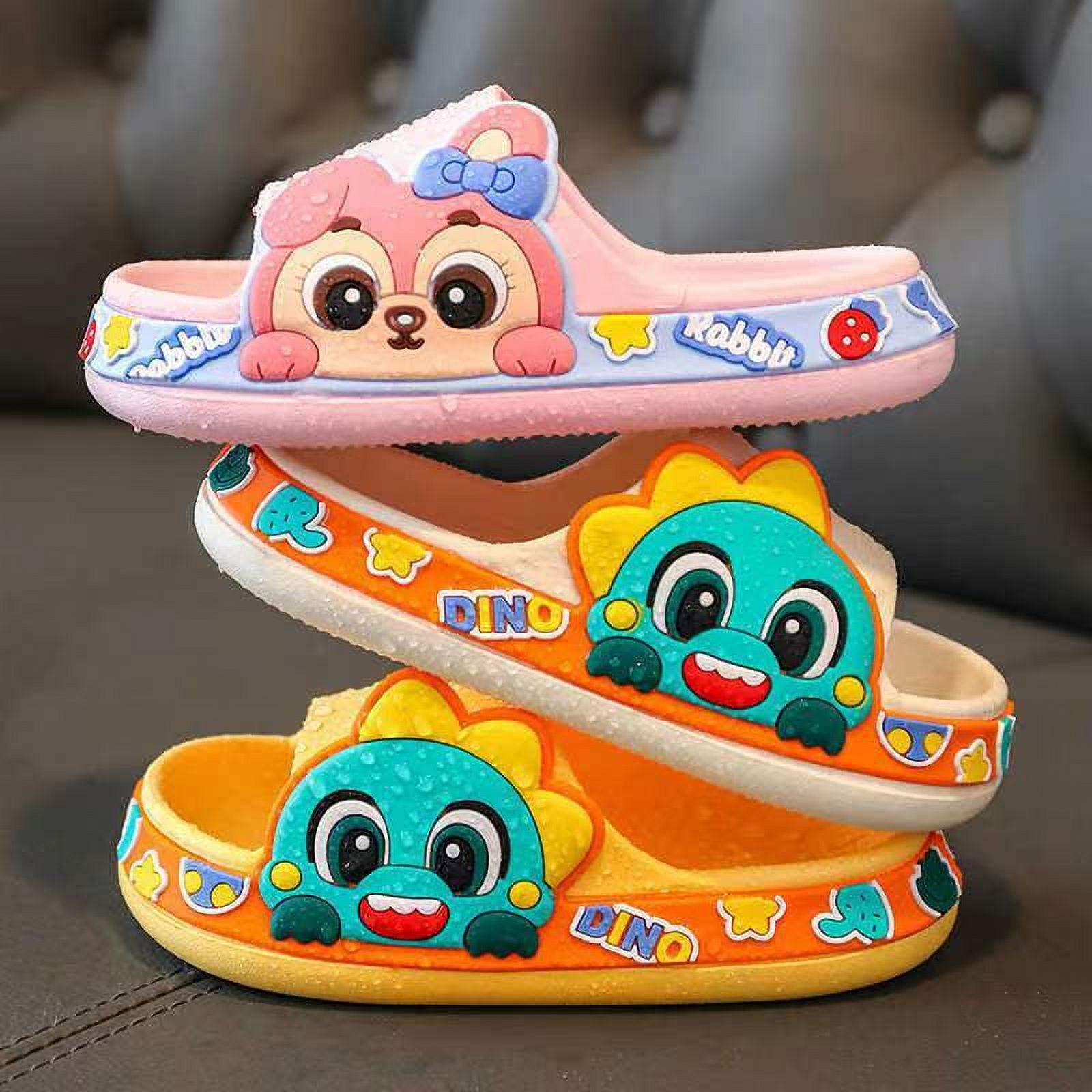 ONDOGDOG Fun Cartoon Bunny Slippers for Kids | All-Season Non-Slip ...