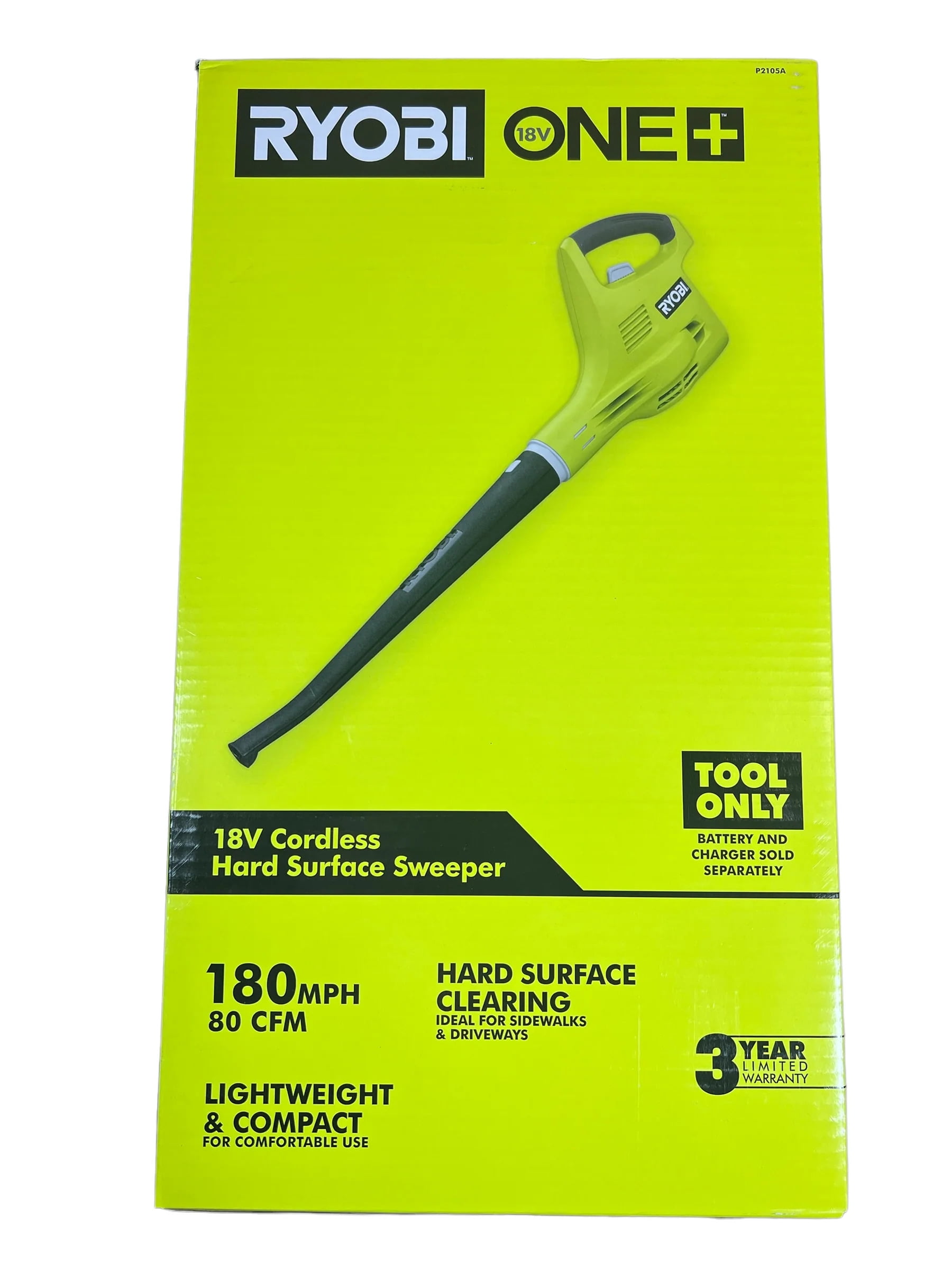 RYOBI ONE+ 120 MPH 18-Volt Lightweight Lithium-Ion Cordless Sweeper ...