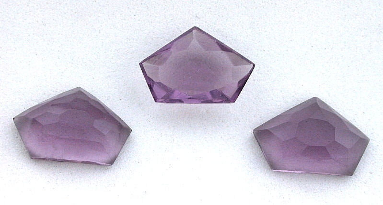 ONE 15x10 Fancy Polygon Amethyst Color Lab Grown Quartz Cab Cabochon ...