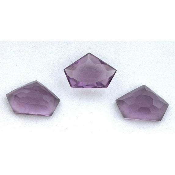 ONE 15x10 Fancy Polygon Amethyst Color Lab Grown Quartz Cab Cabochon ...