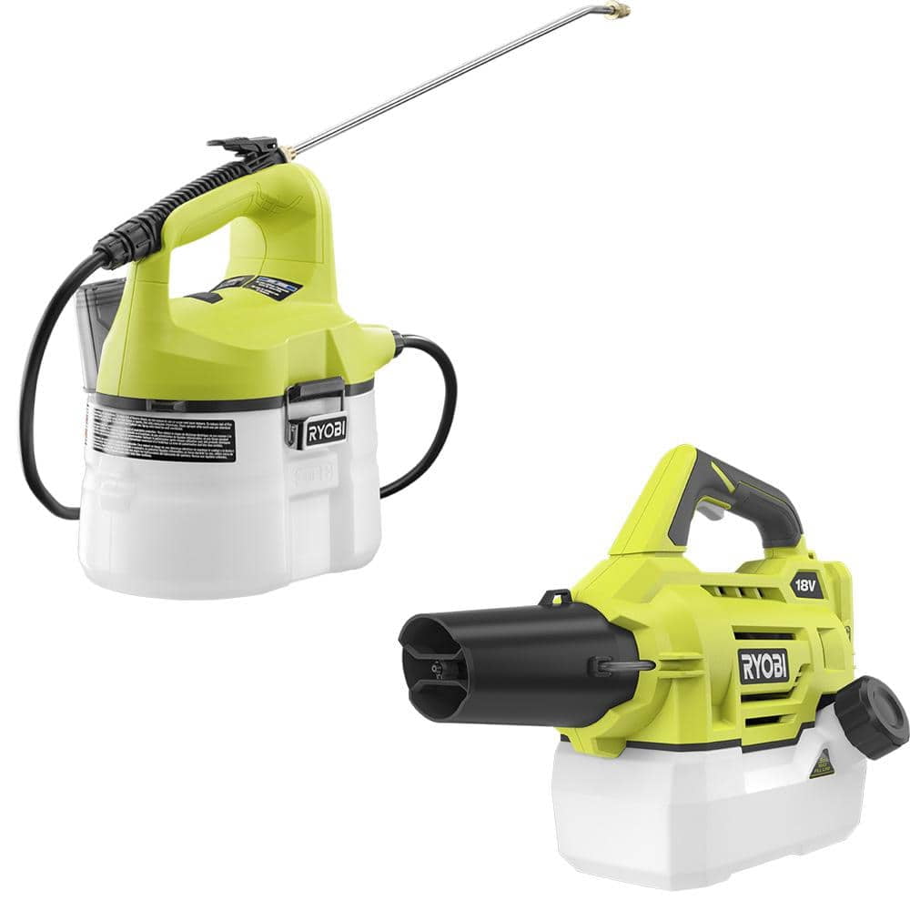 ONE+ 18V Cordless Battery 1 Gal. Chemical Sprayer and Cordless Fogger ...