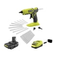 ONE+ 18V Cordless Dual Temperature Glue Gun Kit w/ 2.0 Ah Battery, 18V ...