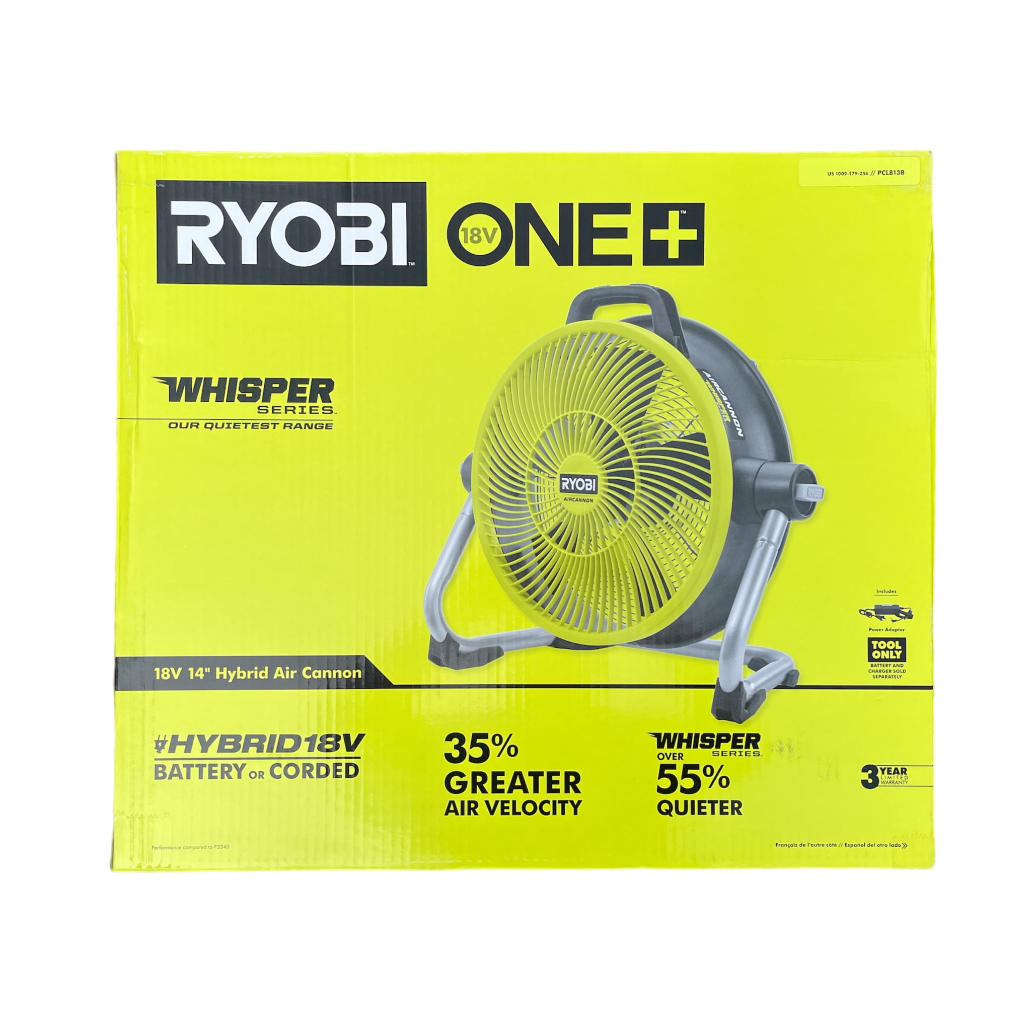 ONE+ 3-Speed 14" Cordless Hybrid Air Cannon Fan, PCL813B, 18V - Walmart.com