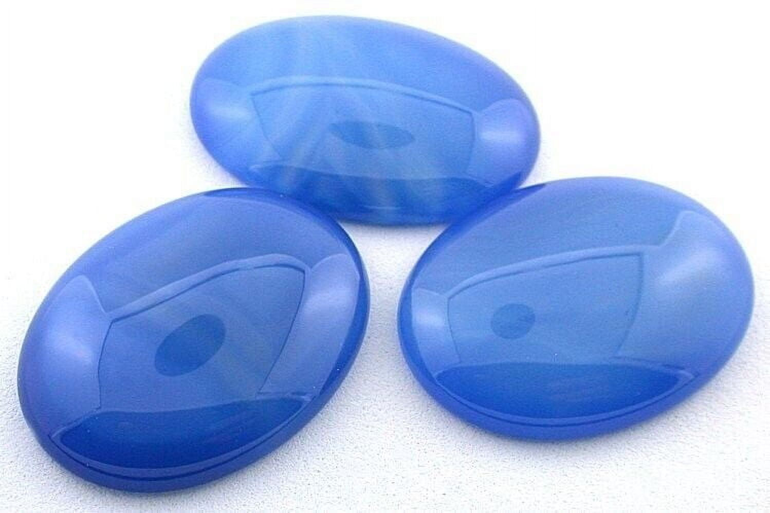 ONE 40x30 40mm x 30mm Dyed Blue Agate Cab Cabochon Gem Stone Gemstone ...