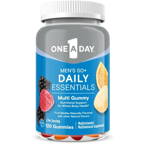 One A Day, Men's Daily Essentials Gummies, 50+ 120ct, Multivitamin ...