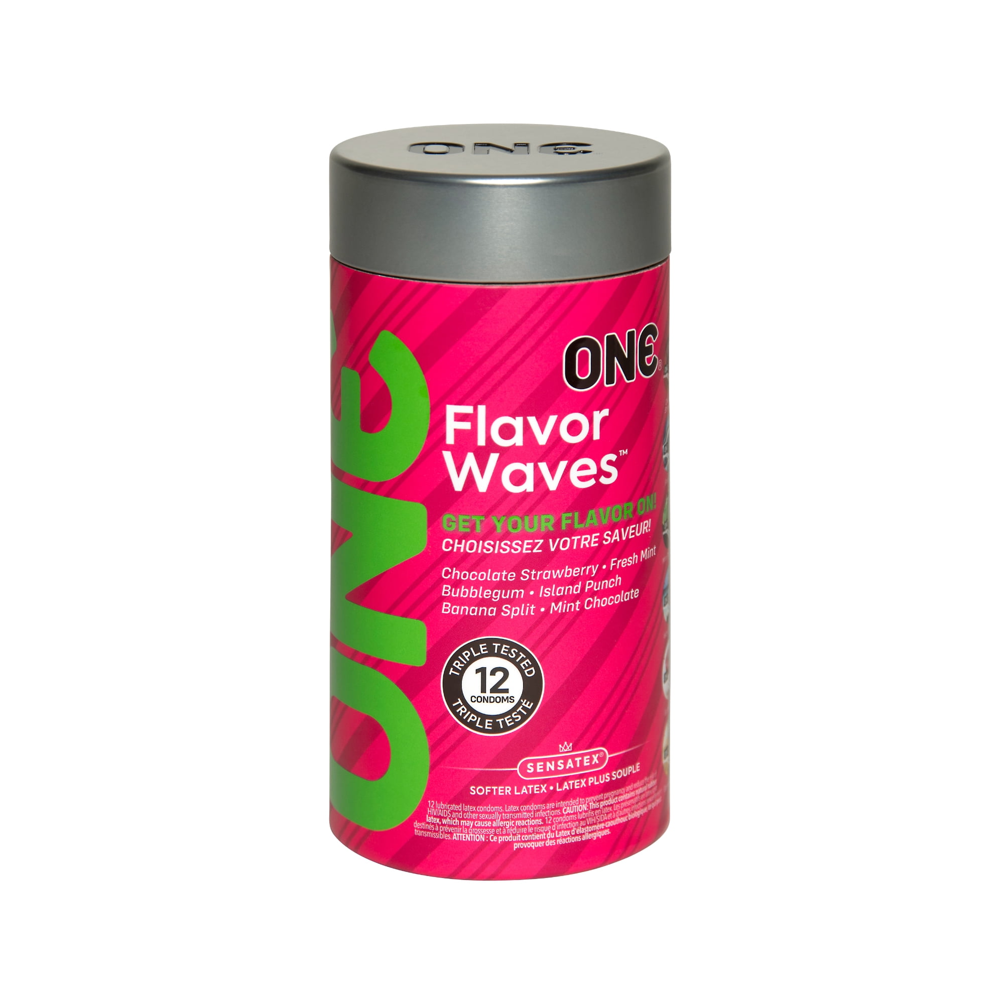 ONE Condoms FlavorWaves - Assorted Flavors Condoms, Latex Condoms, 12 ...