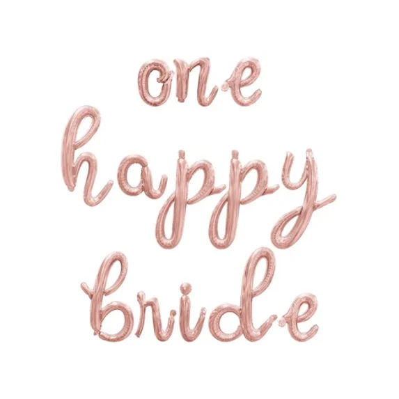 ONE HAPPY BRIDE Cursive Letter Balloon Banner - Bachelorette Party ...