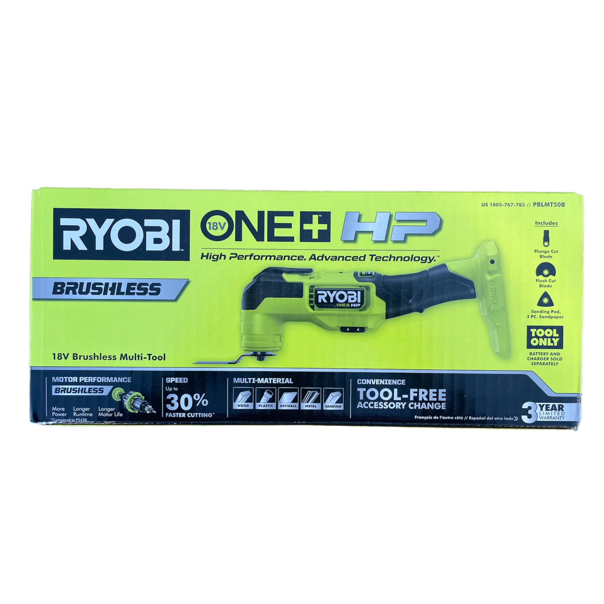 RYOBI ONE+ HP 18-Volt Brushless Cordless Multi-Tool, Battery Power Saw ...