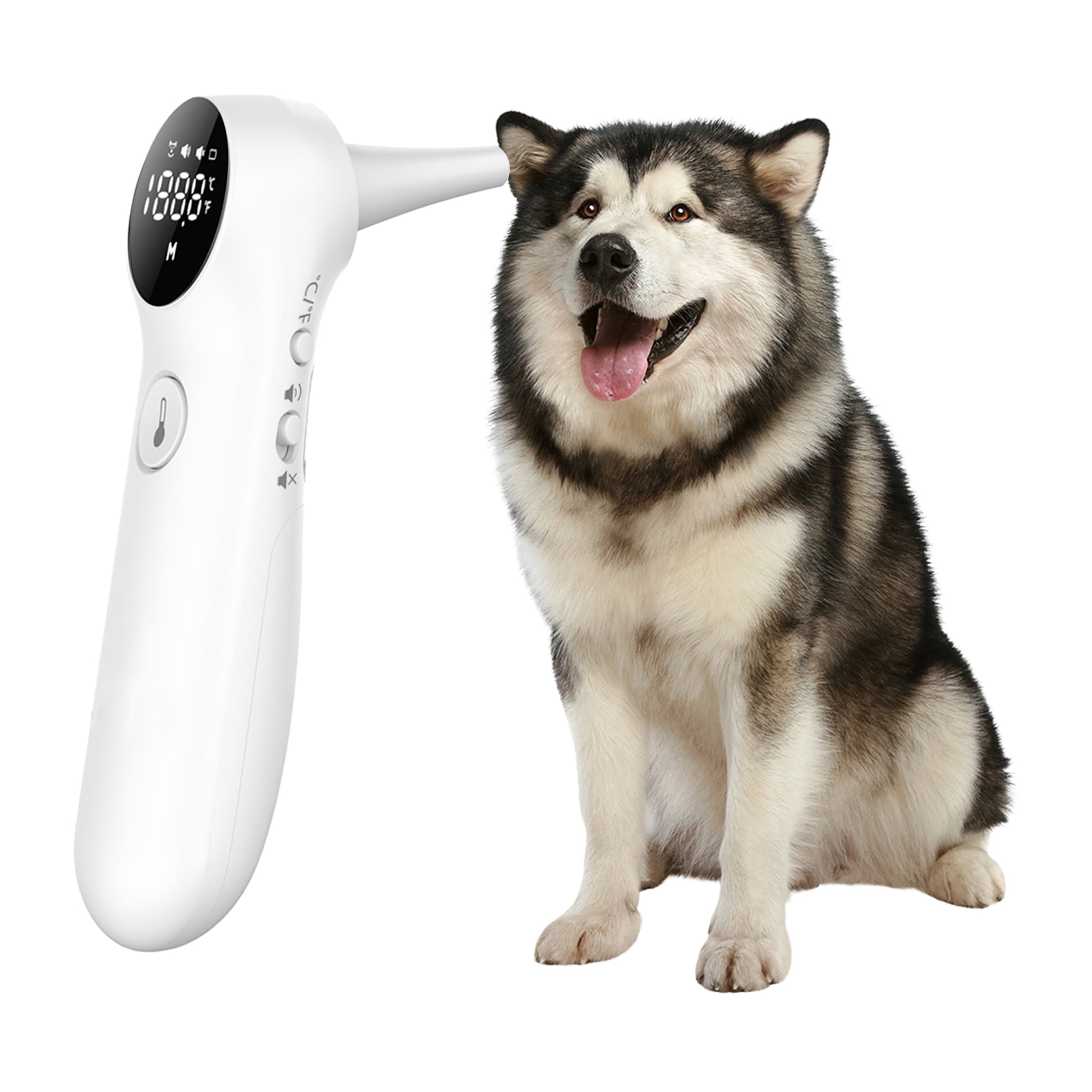 ONE-MI Portable Ear Thermometer Set with 20 Pet Swabs for Dogs ...