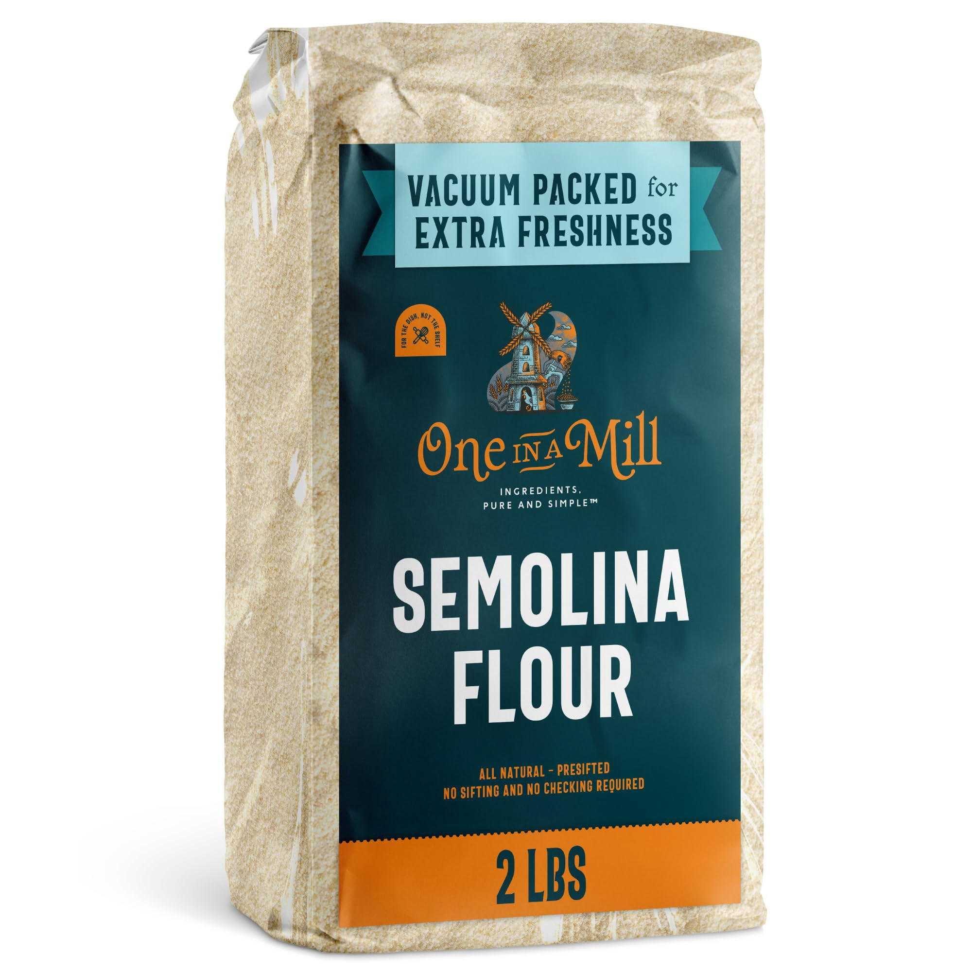 ONE IN A MILL BDF32 Semolina Flour 2 LB (Pack of 1) | High Protein ...