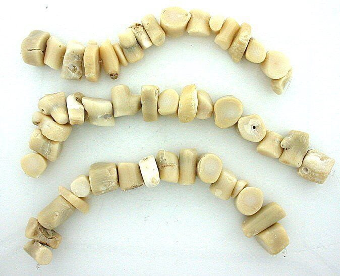 ONE NO DYE Creme Coral Nugget 6 Inch Bead Strand Gem Gemstone cb59 ...