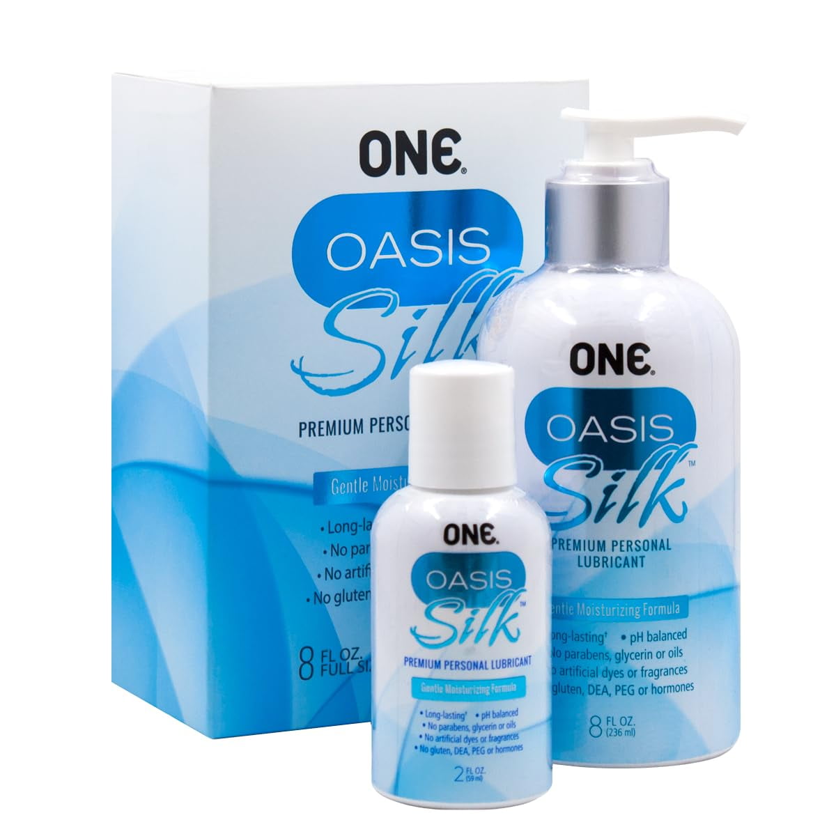 ONE Oasis Silk Twin Pack: Silicone Liquid Body, Non-Sticky Hydrating ...