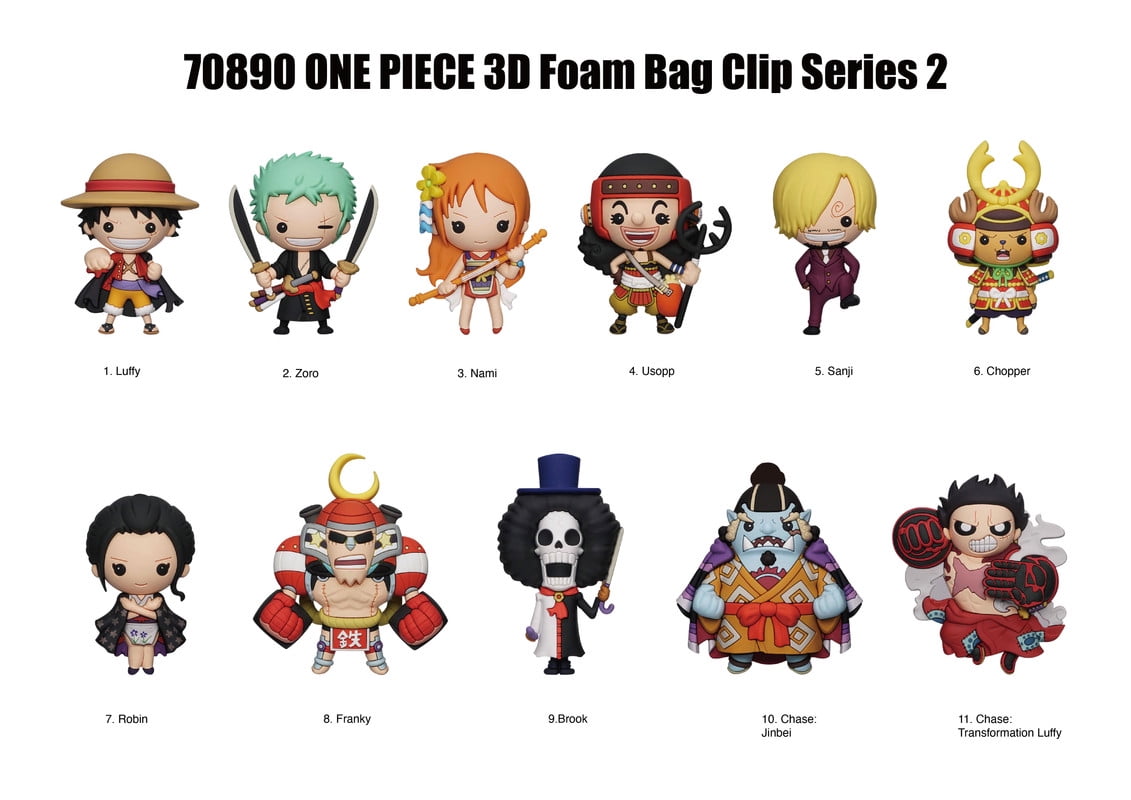 One Piece 3D Foam Bagclip - Series 2 Collectible Figures - Walmart.com