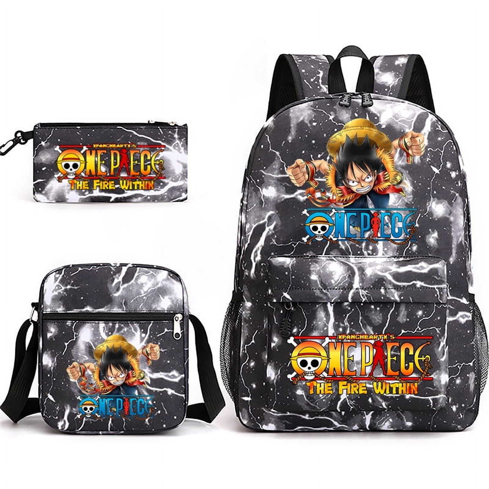 ONE-PIECE Anime Backpack Set 3 Pieces Shoulder Bag and Pencil Case for ...